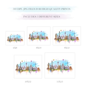 World Landmarks JPG, Famous Landmarks Clipart, Wonders of the World ...