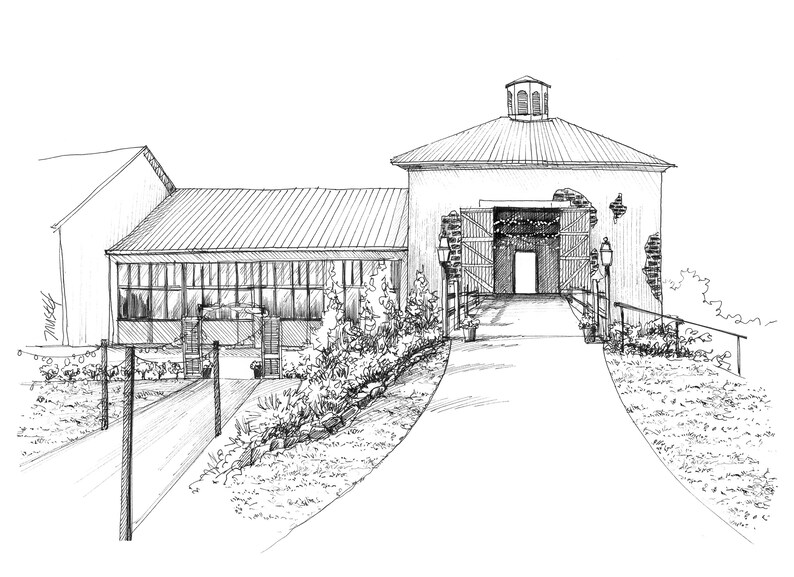 Custom Wedding Venue Illustration Hand Drawn Venue Drawing - Etsy