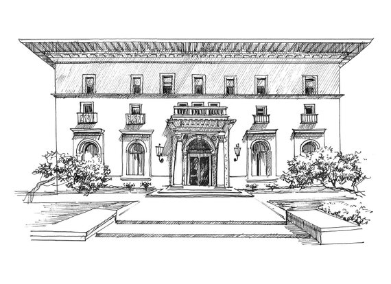Custom Wedding Venue Illustration Hand Drawn Venue Drawing - Etsy