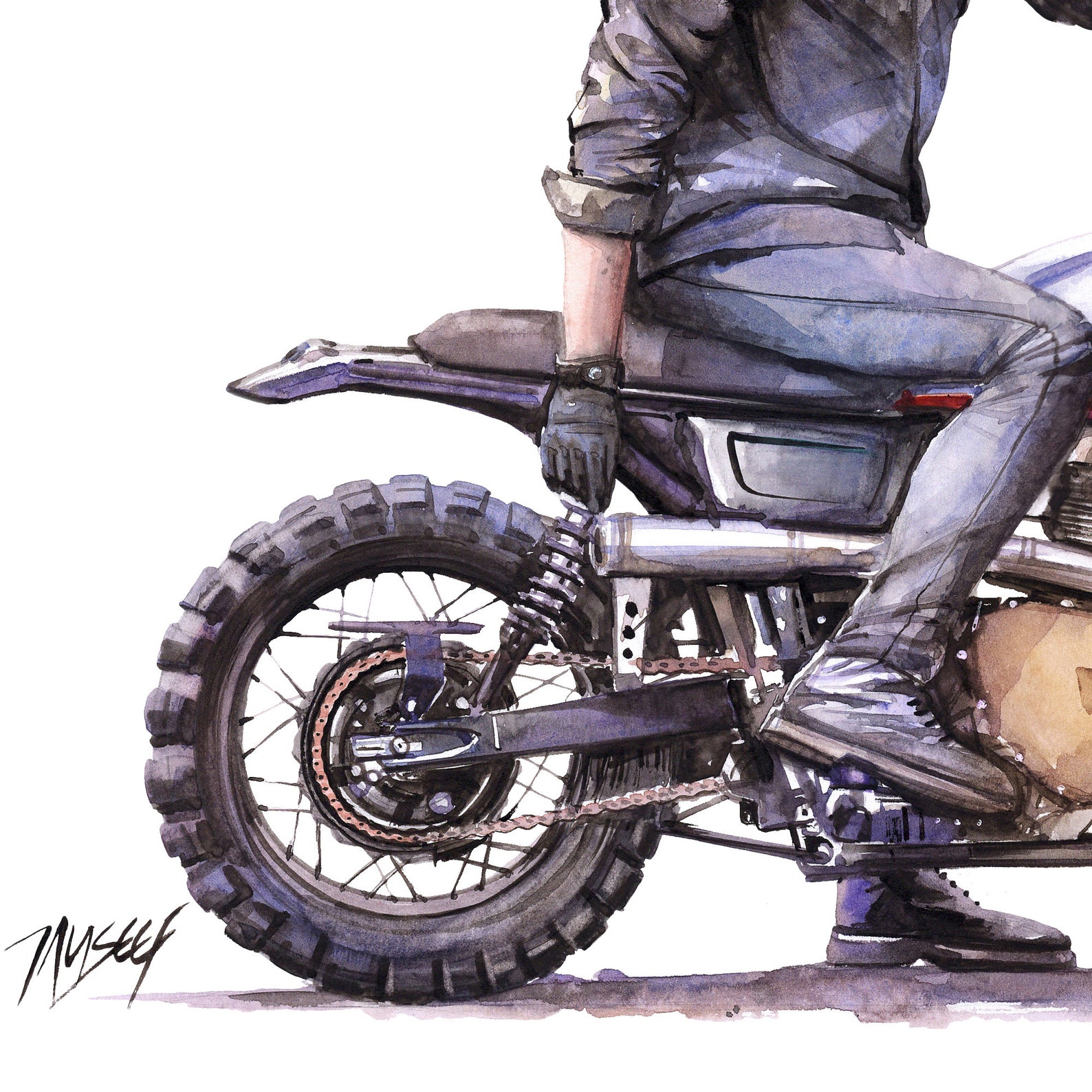 Triumph Motorcycle Original Artwork Motorcycle Art for Man - Etsy