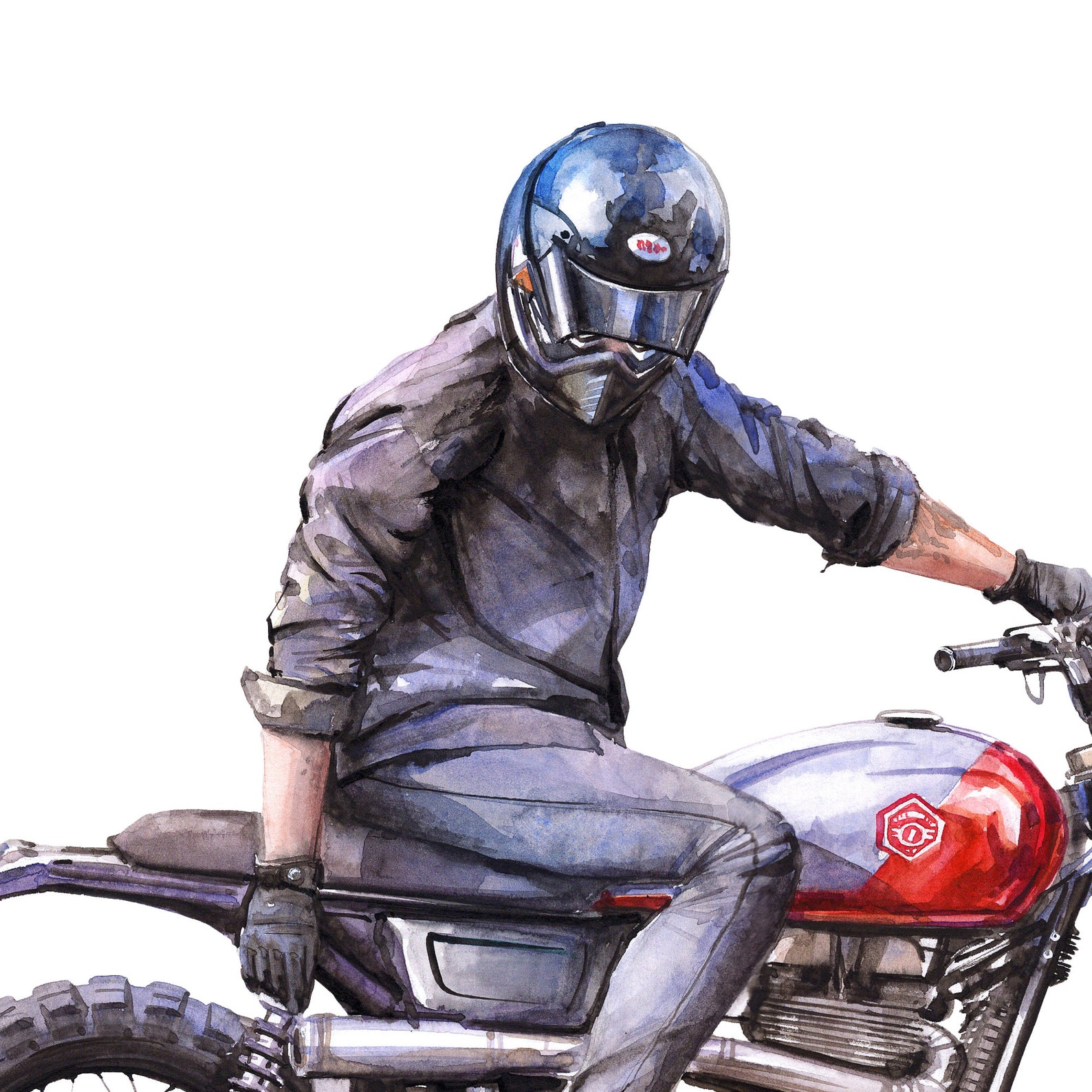 Triumph Motorcycle Original Artwork Motorcycle Art for Man - Etsy
