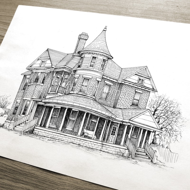 Custom House Drawing - Etsy