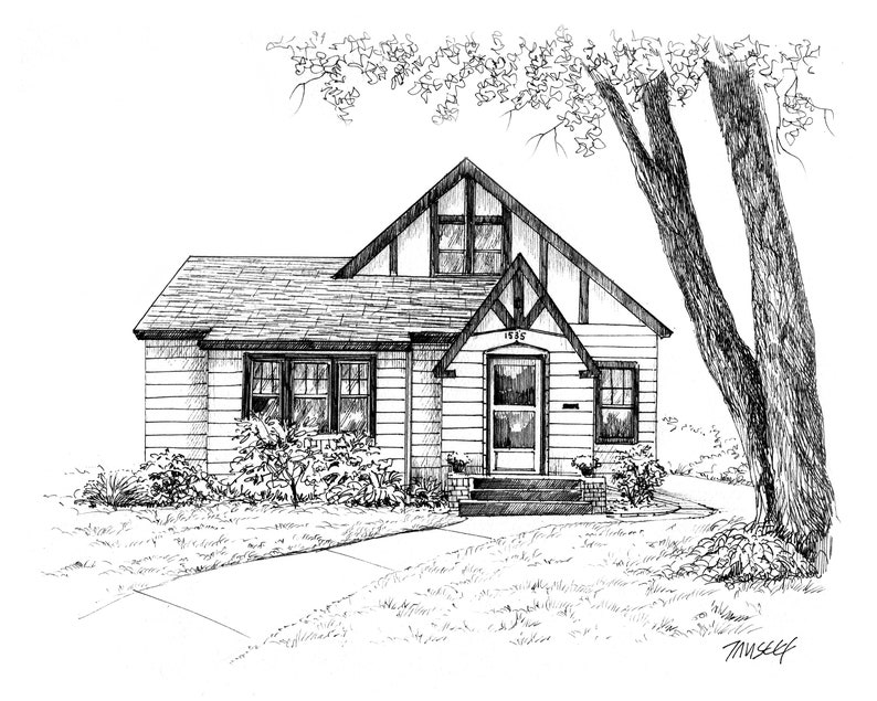Custom Pen and Ink House Portrait: First Home Gift - Etsy