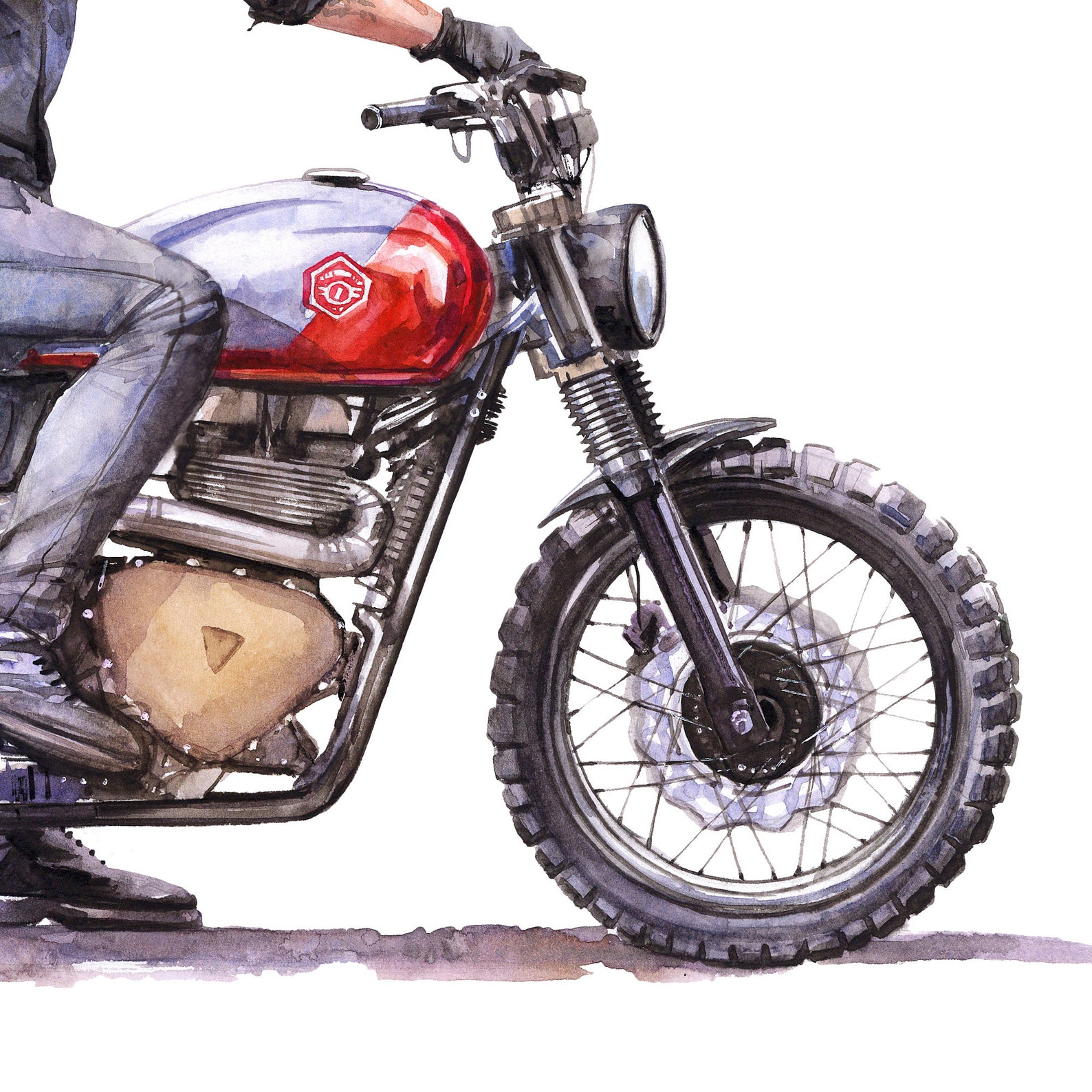 Triumph Motorcycle Original Artwork Motorcycle Art for Man - Etsy