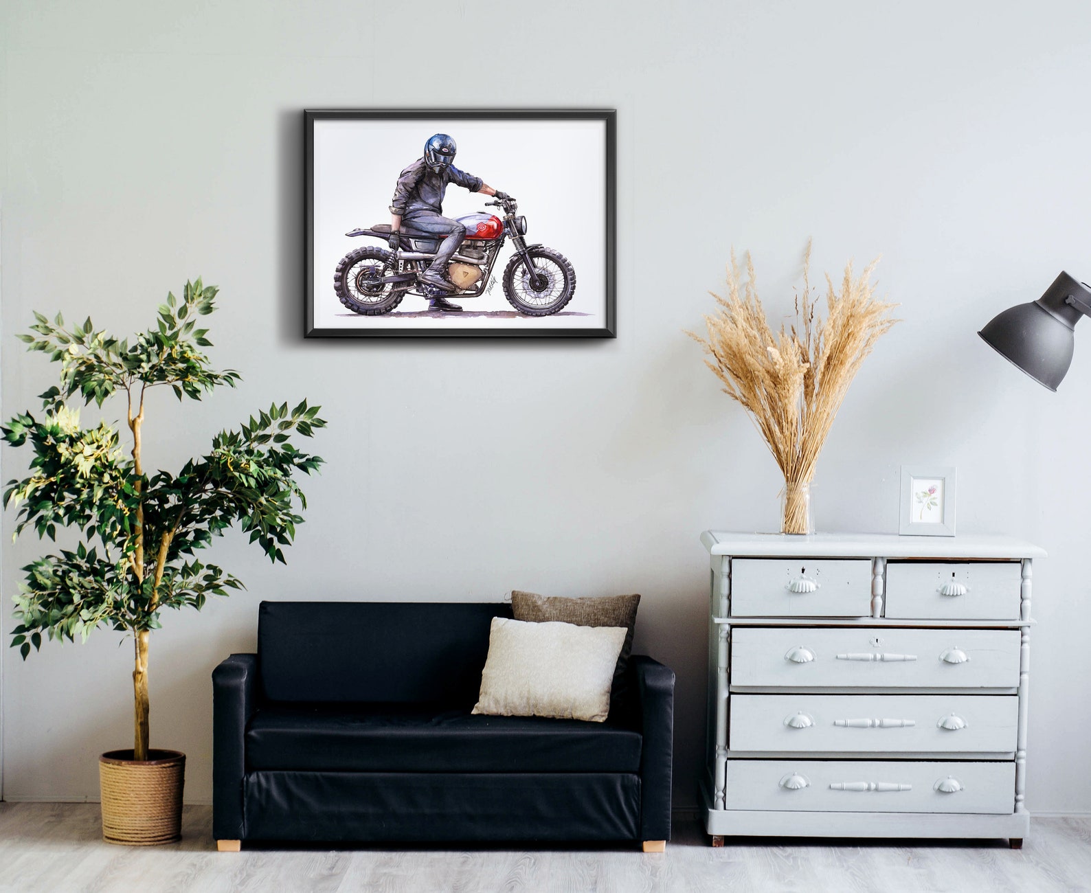 Triumph Motorcycle Original Artwork Motorcycle Art for Man - Etsy