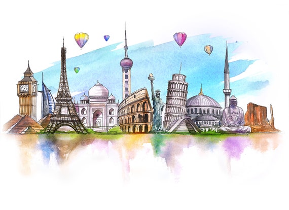 World Famous Clipart Top 35 Iconic Places In The World: Famous