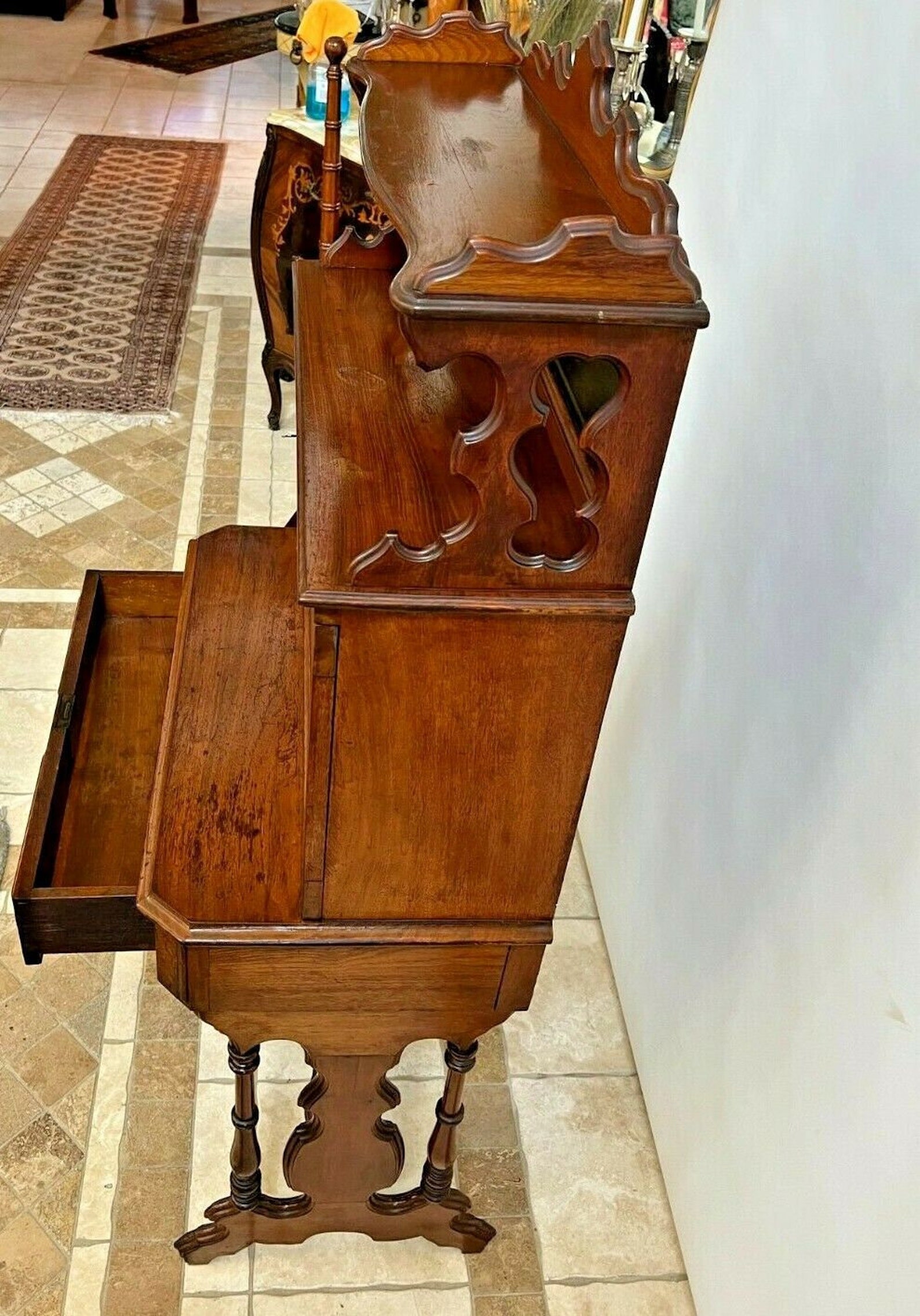 Victorian Artists Secretary Desk Organizer Mirror Top Shelves - Etsy