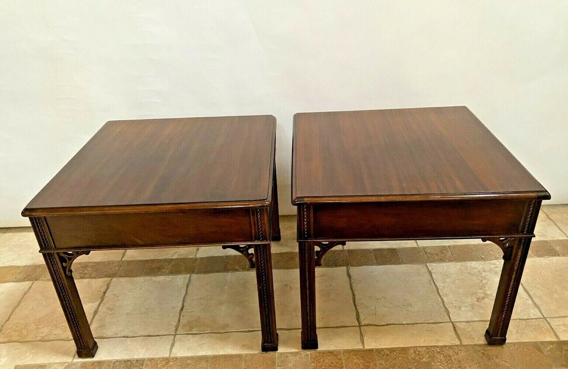 Vintage Pair of Henredon Side Tables Nightstands Single Drawer - Etsy