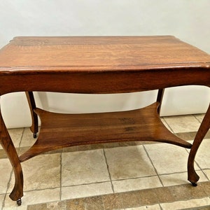 Antique Desk Library Table by Wolverine Mfg One Drawer Bottom Shelf ...