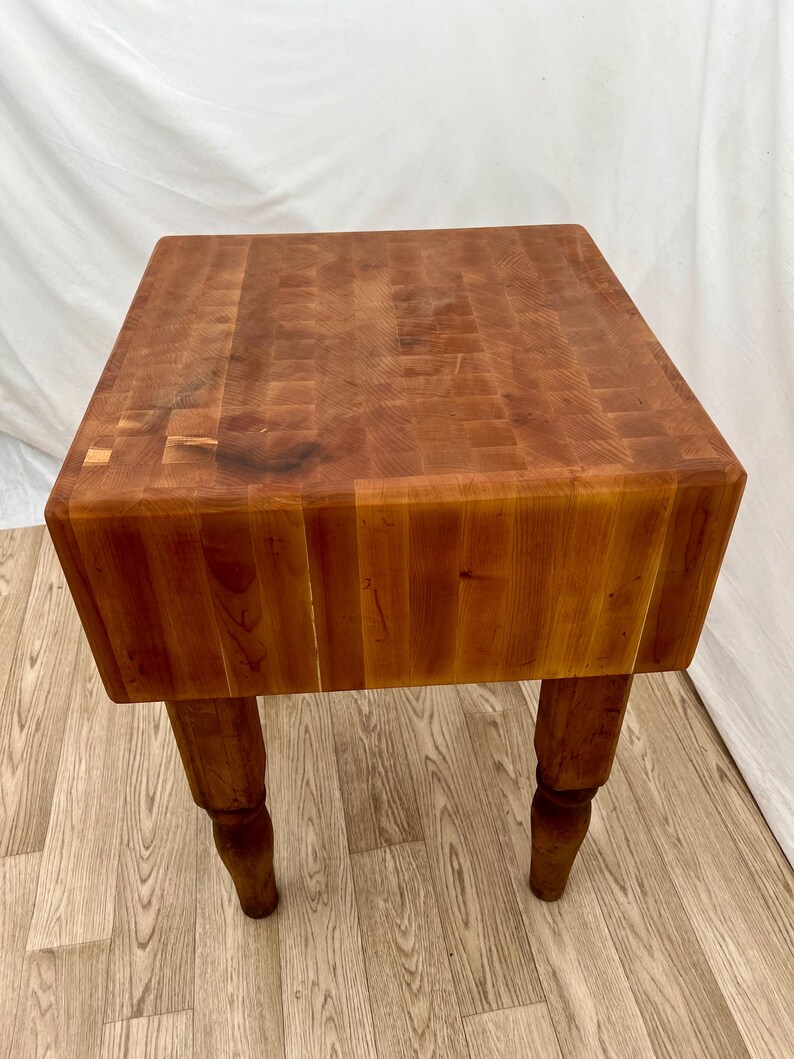 Vintage Butchers Block Carving Cutting Board Kitchen Slab Table Mid ...