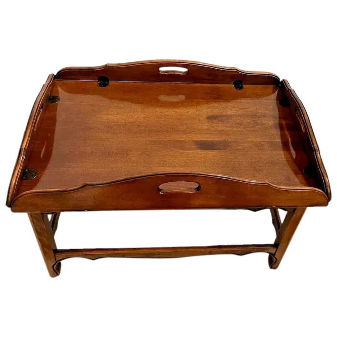 Ethan Allen Butler's Tray Coffee Table, Fold Down Sides, French Country ...