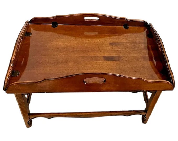 Ethan Allen Butler's Tray Coffee Table, Fold Down Sides, French Country ...