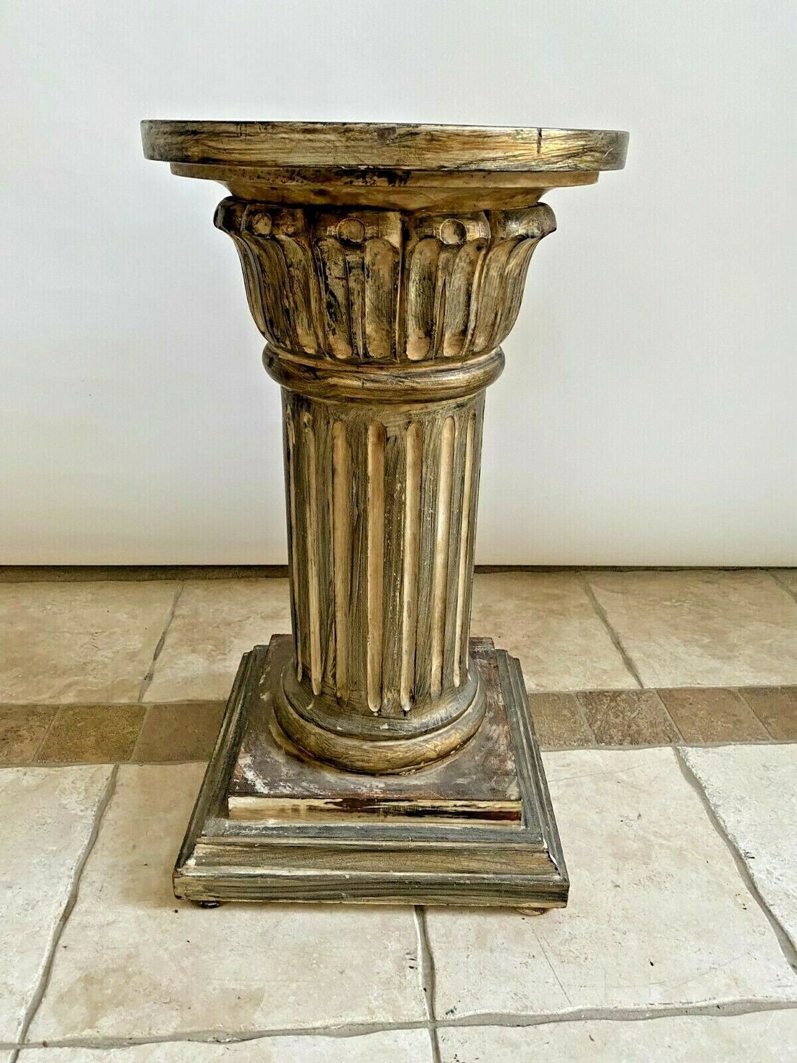 Vintage Roman style Column Bust Plant Stand pedestal Real | Etsy