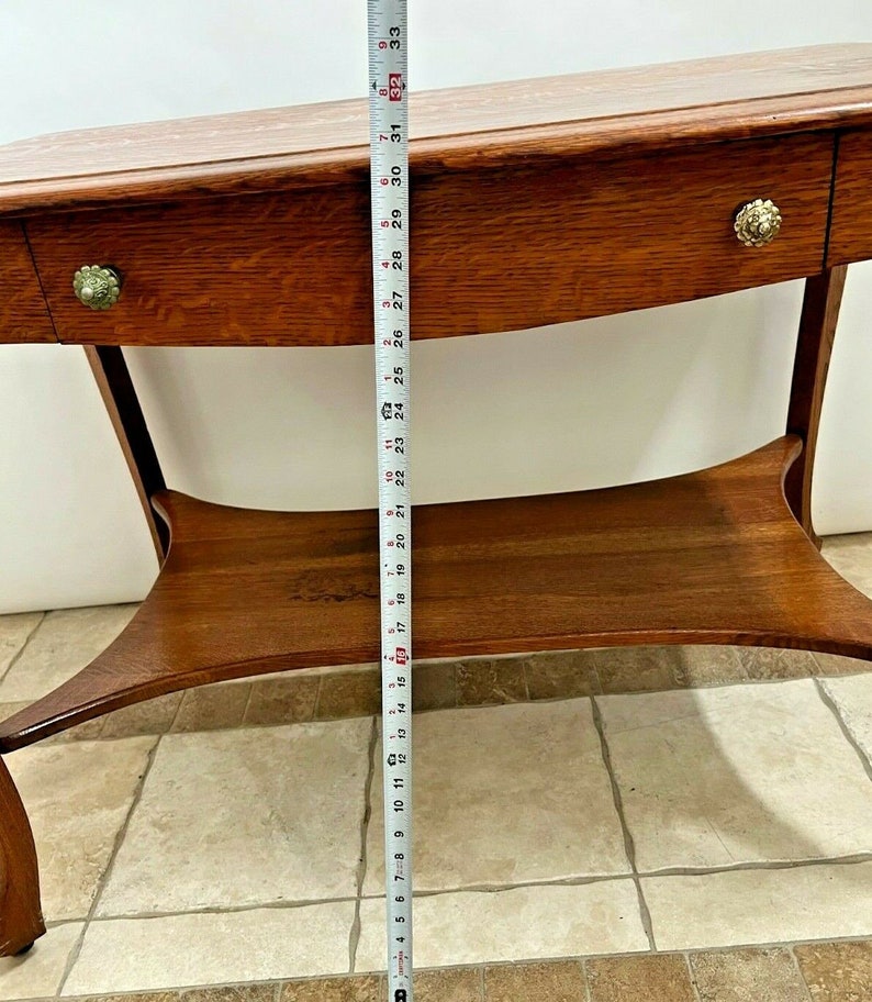 Antique Desk Library Table by Wolverine Mfg One Drawer Bottom Shelf ...