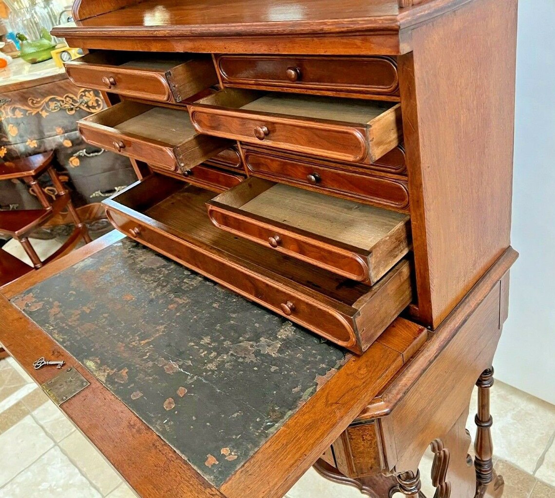 Victorian Artists Secretary Desk Organizer Mirror Top Shelves - Etsy