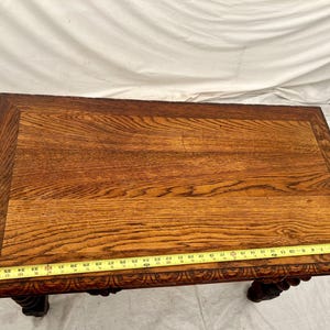 Antique Victorian Gothic Sofa Table Console Barley Twist Legs Two ...