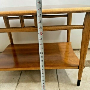 Mid Century Modern Lane Side Table Walnut Nightstand With Bottom Shelf ...