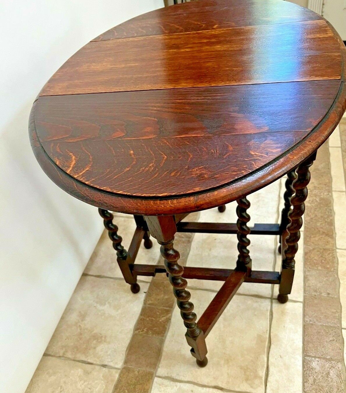 Antique Small Kitchen Dining Table Barley Twist Gate Leg Drop | Etsy