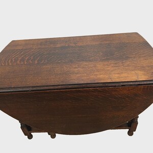 Antique Oval Barley Twist Gate Leg Kitchen Table Drop Side Leaf Tiger ...