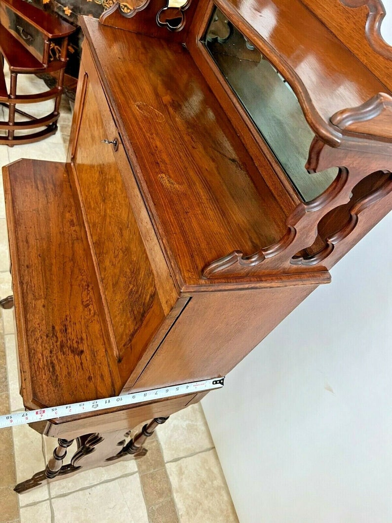 Victorian Artists Secretary Desk Organizer Mirror Top Shelves - Etsy