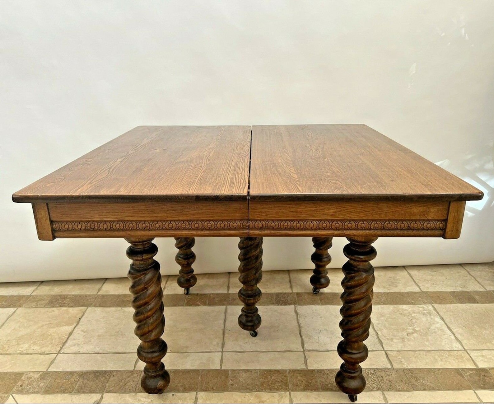 Antique Square Kitchen Table Barley Twist Rare Five Legs on - Etsy