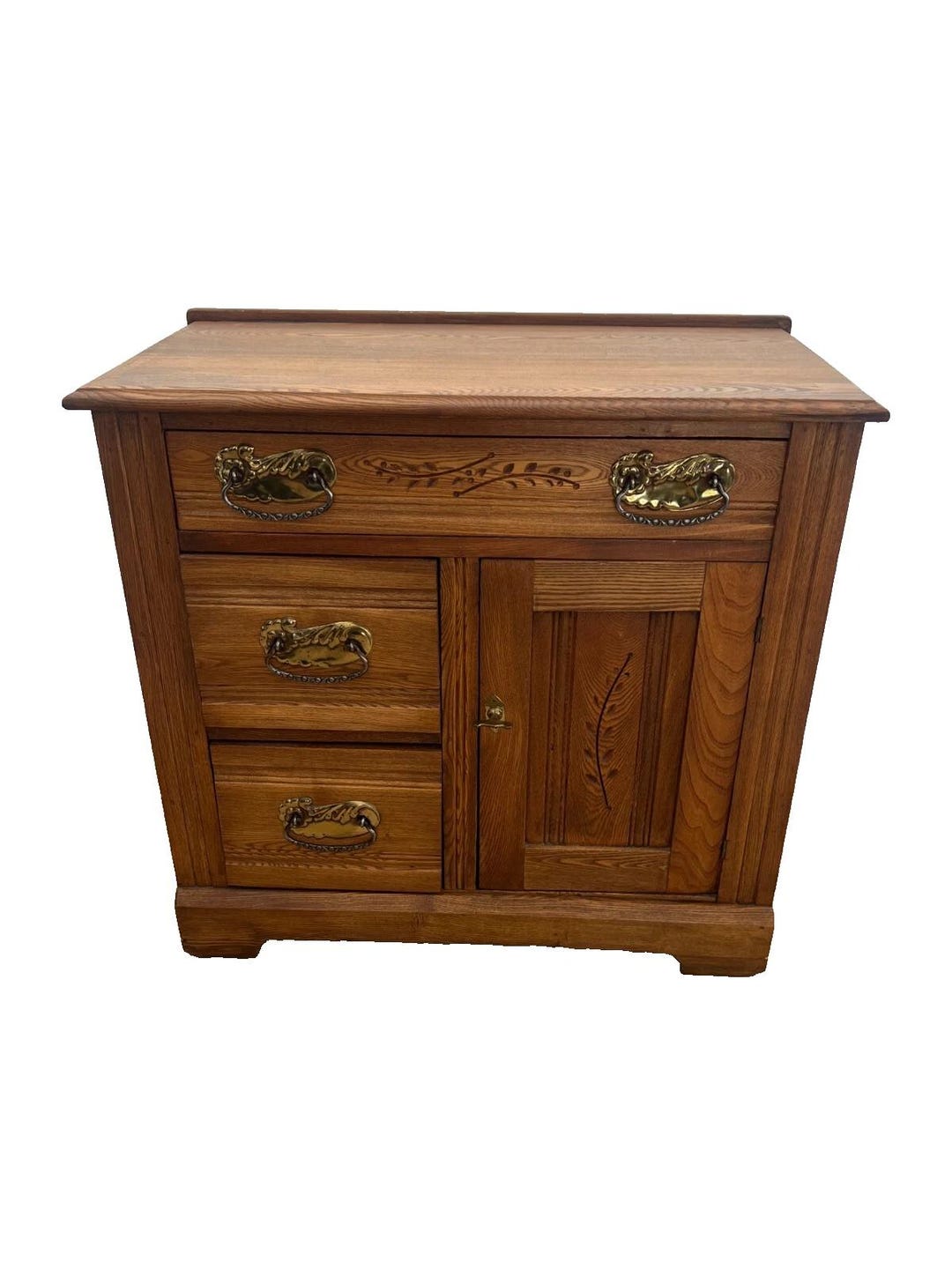 Civil War Era Cabinet Commode Vanity, Three Knapp Jointed Drawers ...