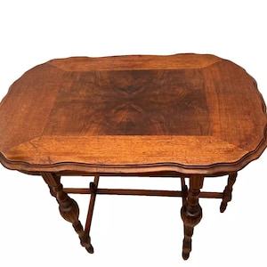 Rare Italian Victorian Parlor Table Six Legs Rectangular Shape Burled ...