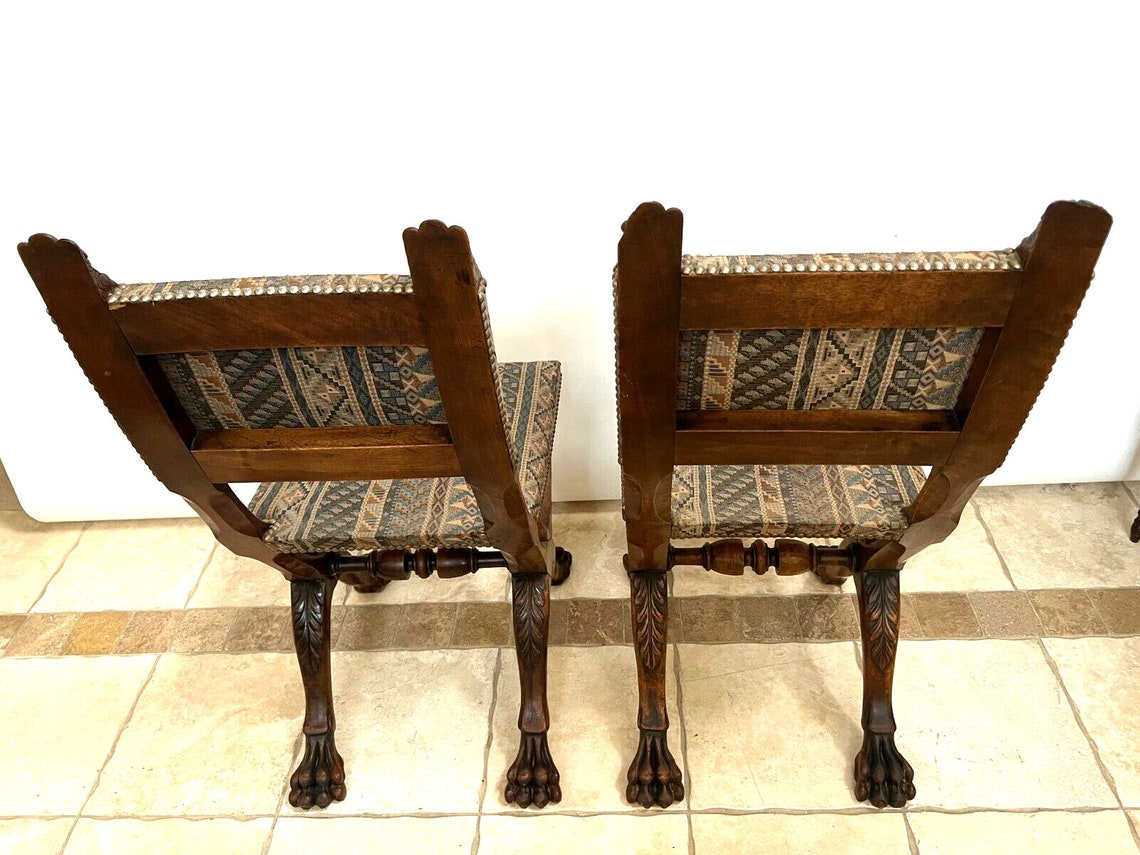 Antique Gothic Accent Chairs Gargoyle Lion Heads Large Claw - Etsy