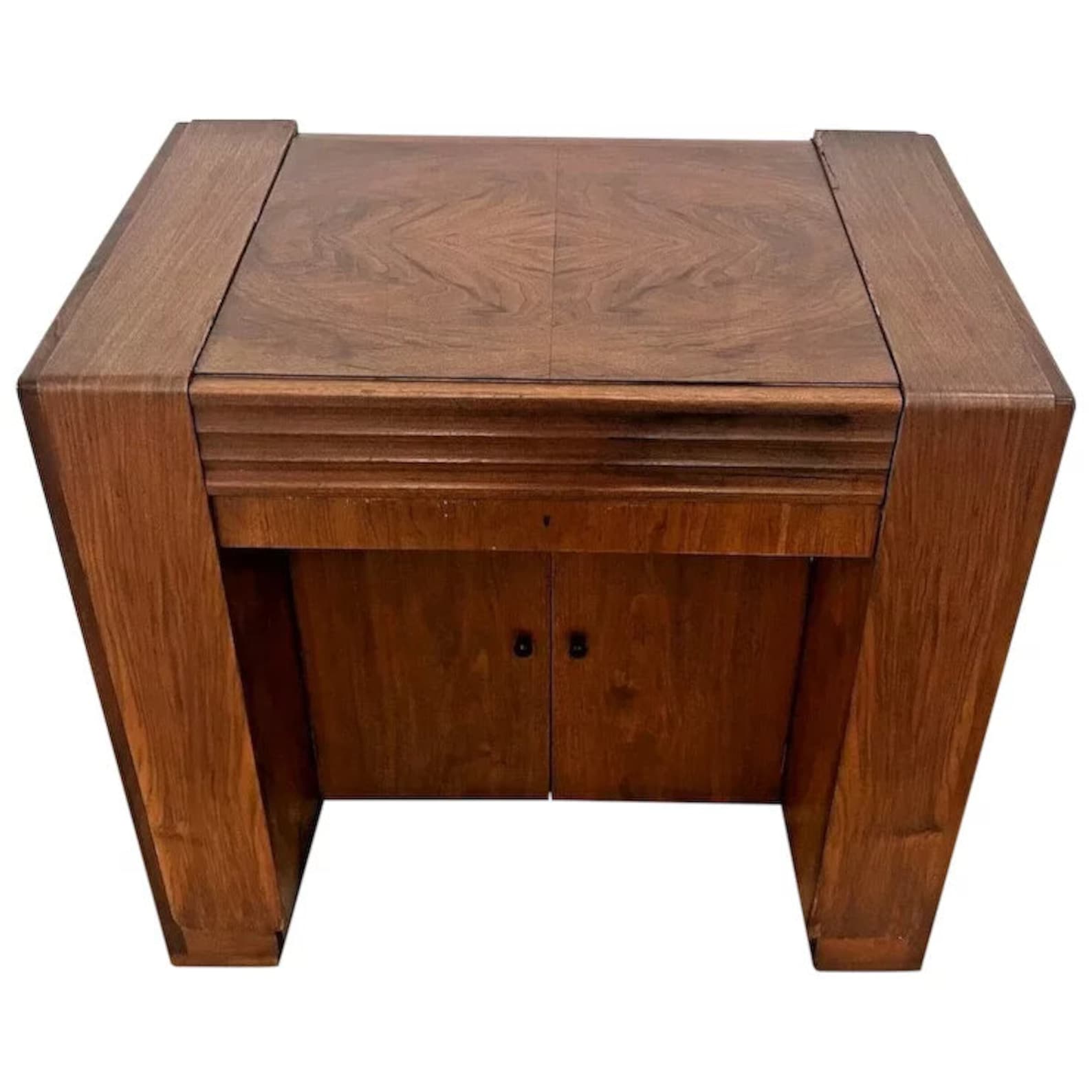Rare Art Deco Secretary Desk Hide Away Top Door Double Lower Cabinet ...
