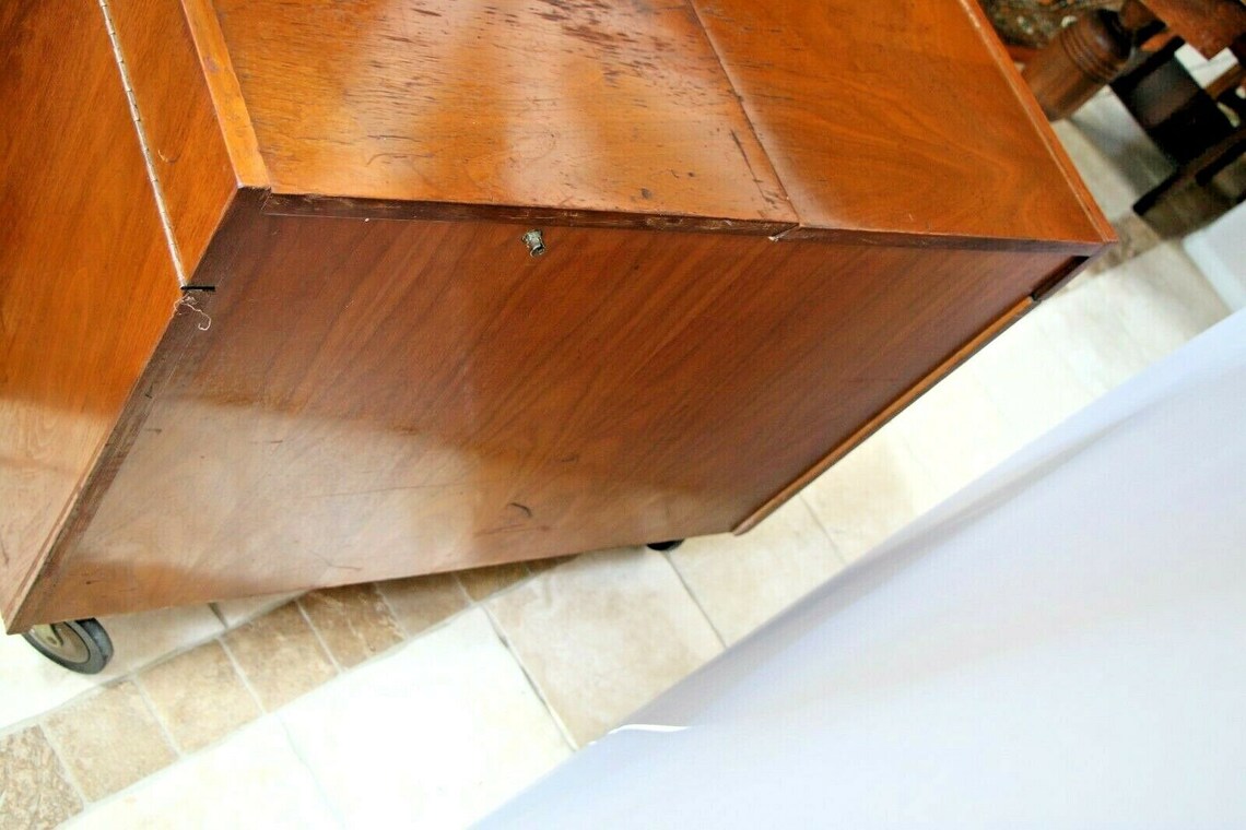 Mid Century Modern Bottle Server Cart Rolling Flip Top Hidden - Etsy