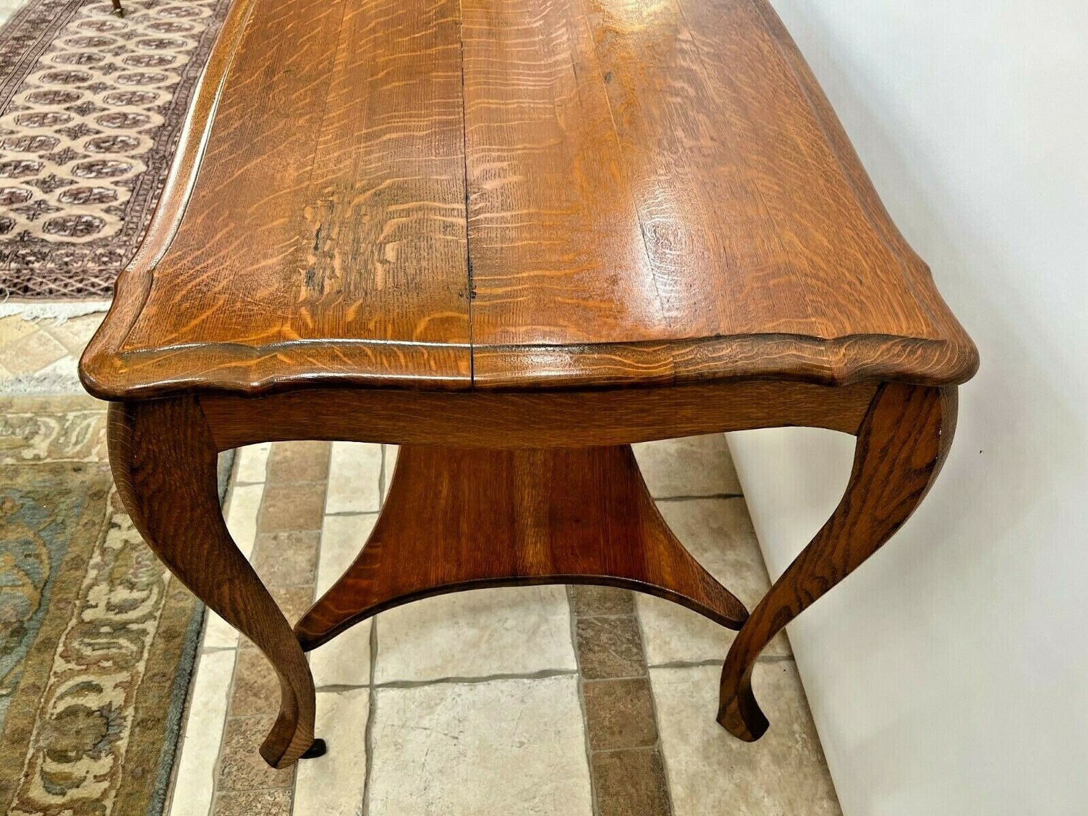 Antique Desk Library Table by Wolverine Mfg One Drawer Bottom Shelf ...