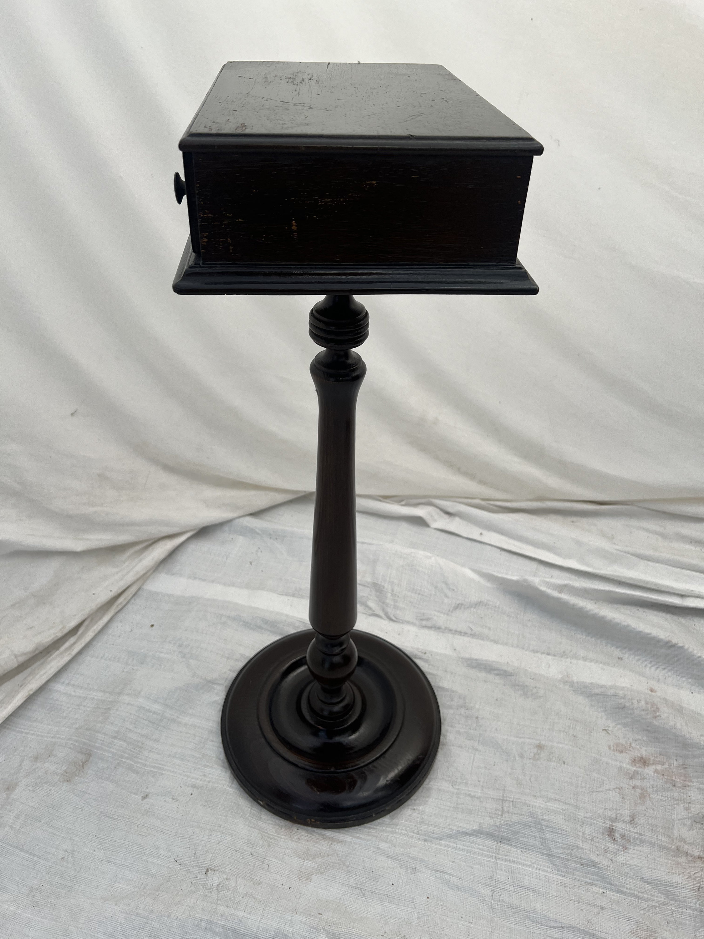 Antique Victorian Butlers Table Three Drawers Round Pedestal Base ...