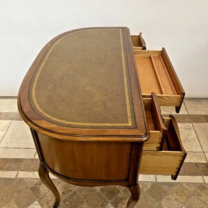 Desk by Sligh Lowry Furniture French Style Five Drawers Walnut Embossed ...