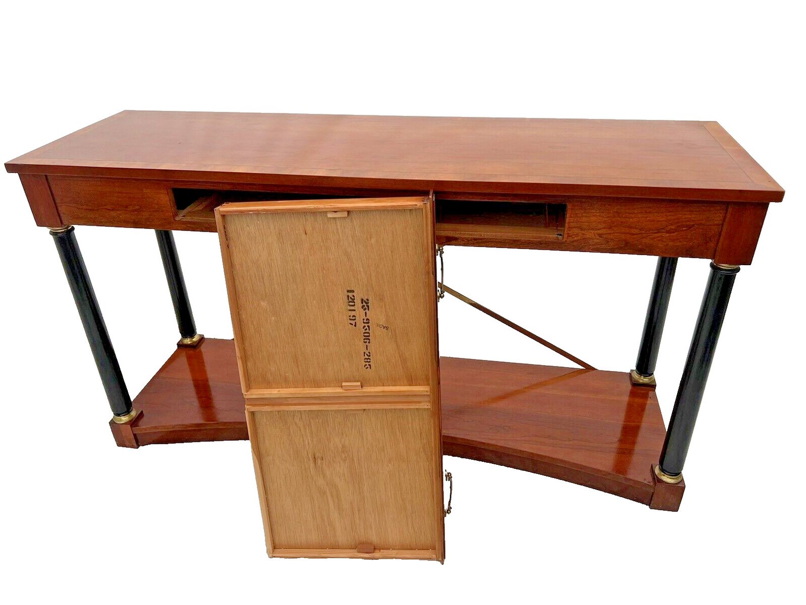 Ethan Allen Sofa Table Console Large Drawer, Book Shelf, Cherry 25-9506 ...