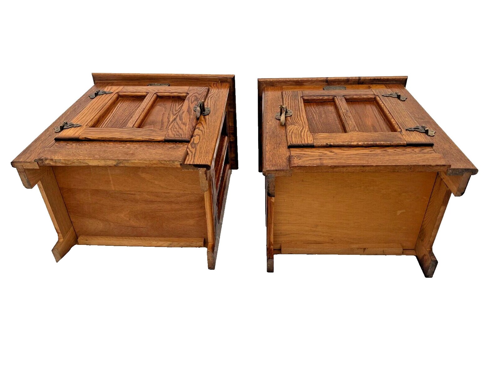 Retro Pair White Clad Cabinets Nightstands Ice Box Style Set of Two by ...