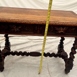 Antique Victorian Gothic Sofa Table Console Barley Twist Legs Two ...