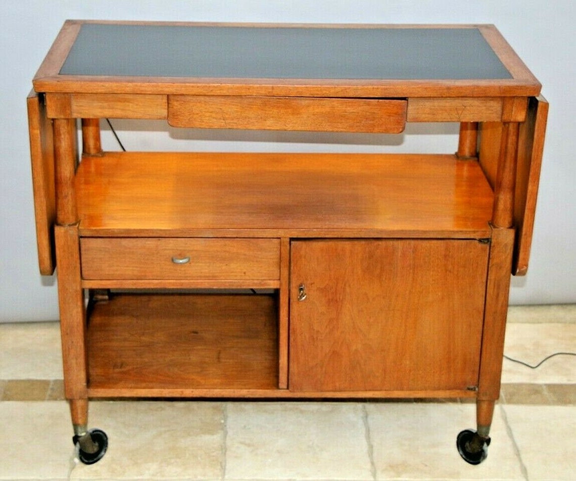 Mid Century Modern Serving Bar Rolling Buffet American of | Etsy