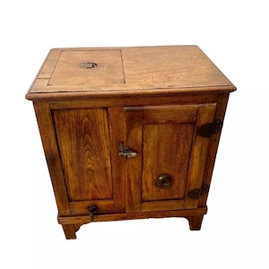 Italian Antique Ice Box Two Storage Cabinets Four Racks Top Access ...