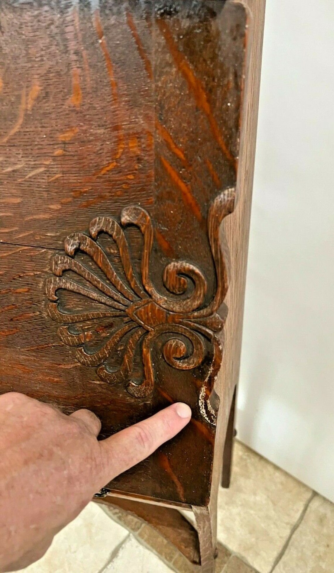 Antique Secretary Desk Solid Oak Locking Door With Key Bottom | Etsy