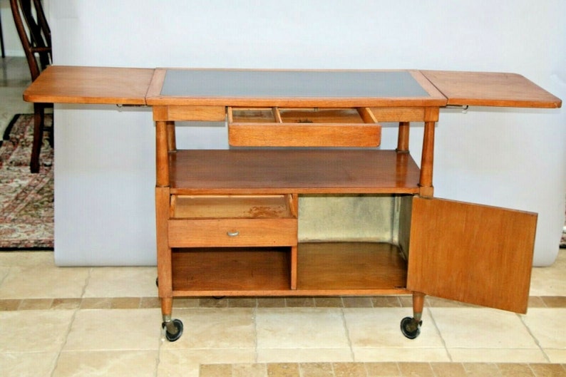 Mid Century Modern Serving Bar Rolling Buffet American of | Etsy
