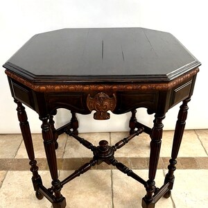 Antique Gothic Side Table Octagon Shape Hand Carved Eight Legs Kiel ...