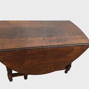 Antique Oval Barley Twist Gate Leg Kitchen Table Drop Side Leaf Tiger ...