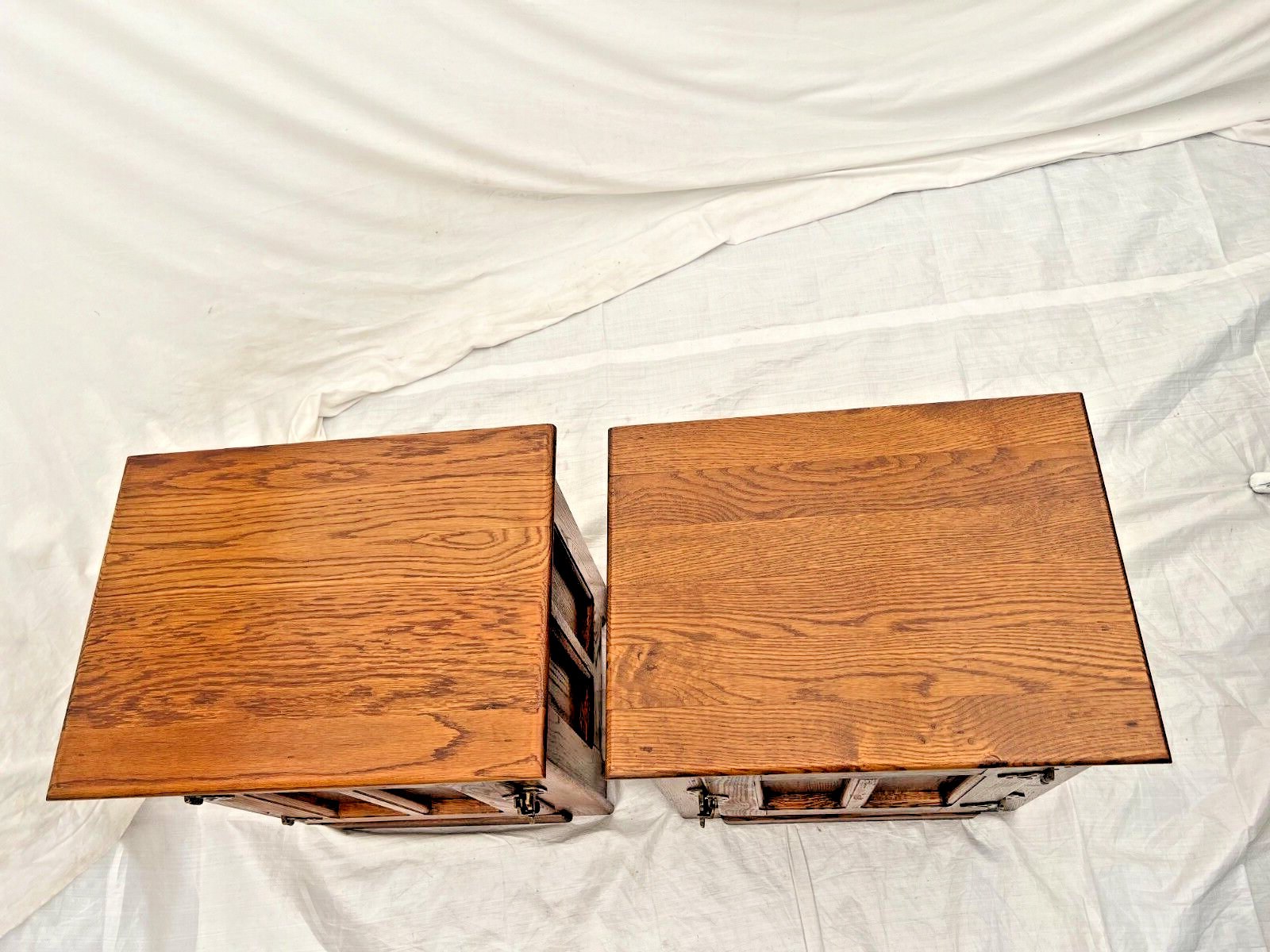 Retro Pair White Clad Cabinets Nightstands Ice Box Style Set of Two by ...