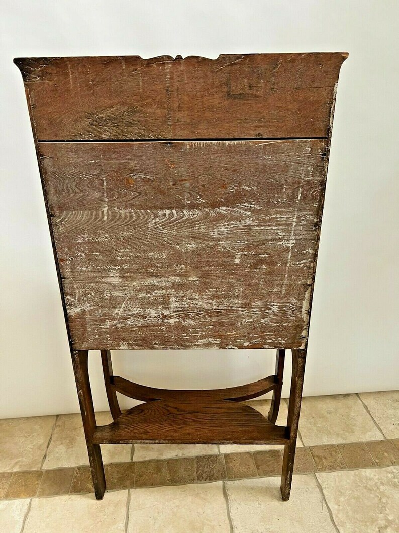 Antique Secretary Desk Solid Oak Locking Door With Key Bottom | Etsy