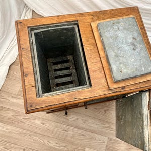 Italian Antique Ice Box Two Storage Cabinets Four Racks Top Access ...