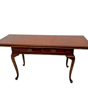 Vintage Expanding Sofa Table Two Drawers Chippendale Legs Cherry Wood ...