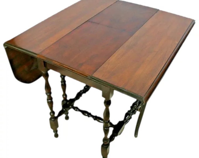 Antique Gate Leg Table Drop Side Leaf Very Rare Working Hidden Center ...