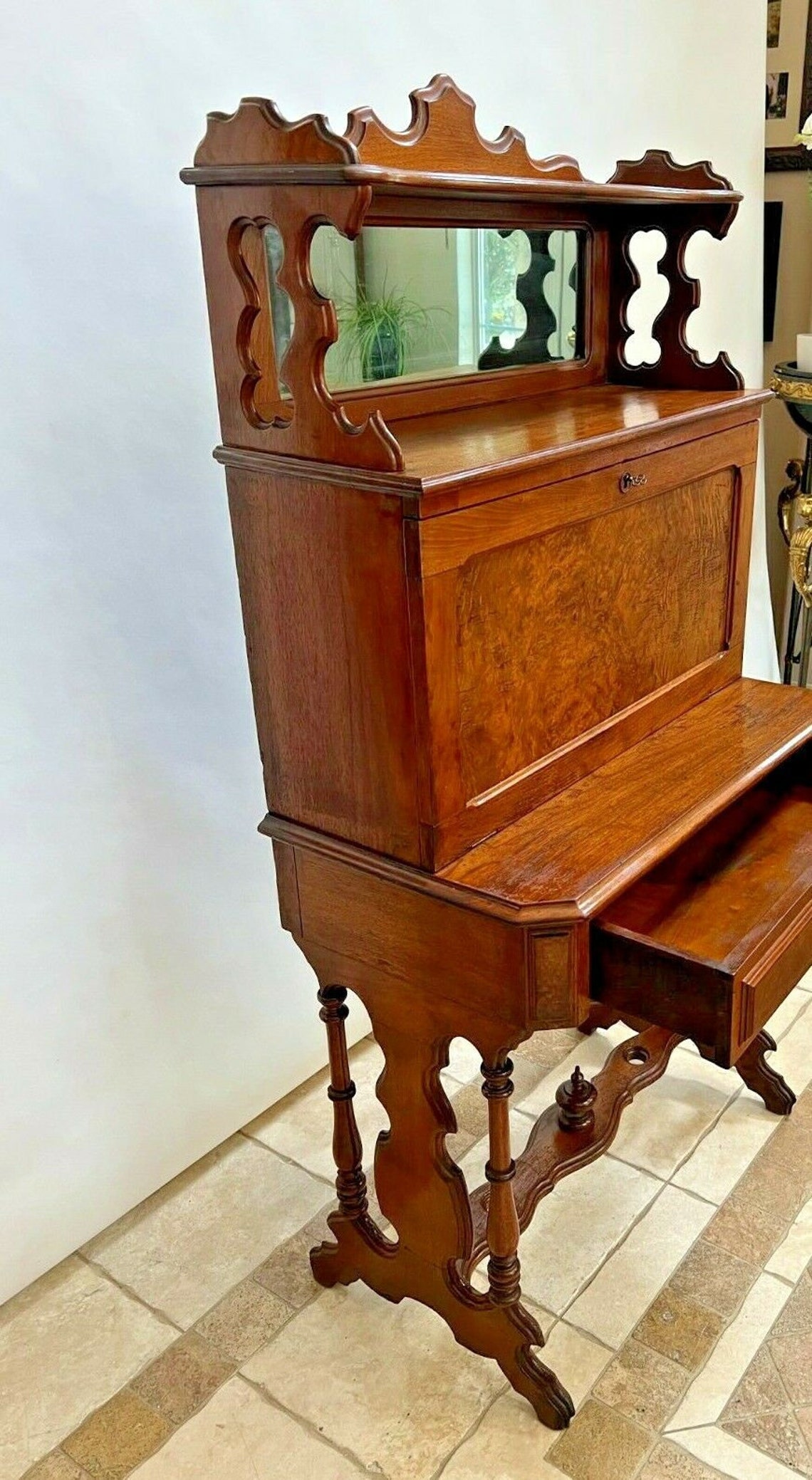 Victorian Artists Secretary Desk Organizer Mirror Top Shelves - Etsy