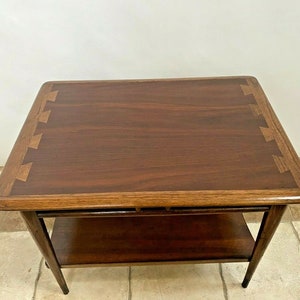 Mid Century Modern Lane Side Table Dark Walnut Nightstand With Bottom ...