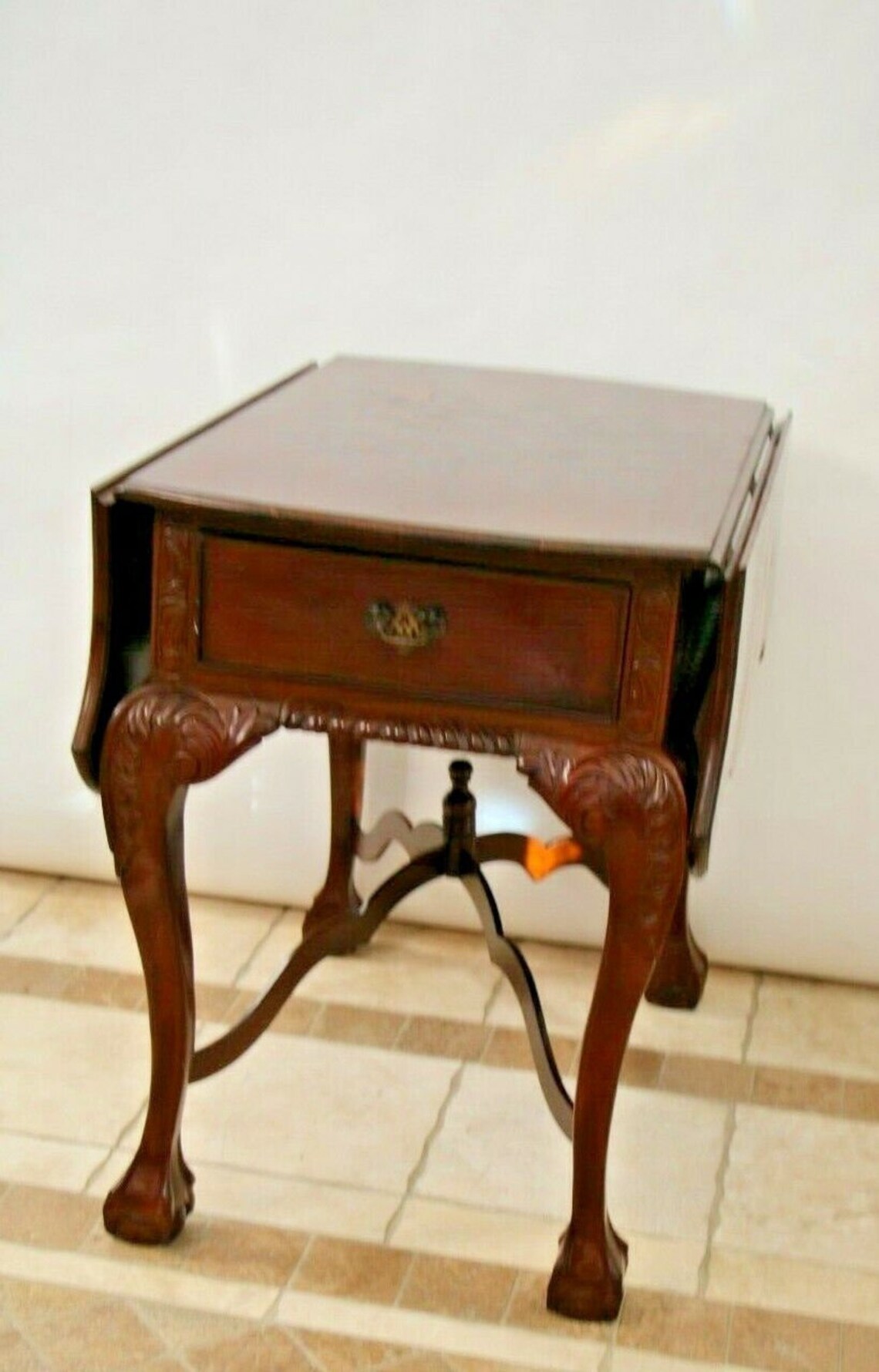 Antique Game Table Victorian Chippendale Drop Sides Two | Etsy